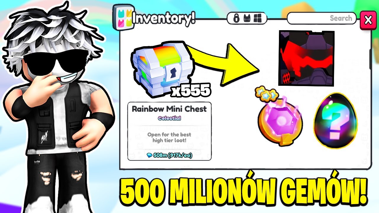 OTWORZYŁEM 555 RAINBOW MINI CHEST W PET SIMULATOR 99?! Roblox! - YouTube