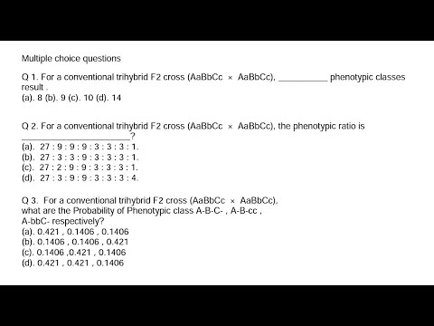 Three-factor cross or Trihybrid cross Problem 2 With MCQs in Hindi ...
