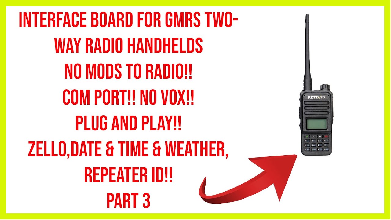 🔺interface board for GMRS two-way radio handhelds!! NO RADIO MODS, NO ...