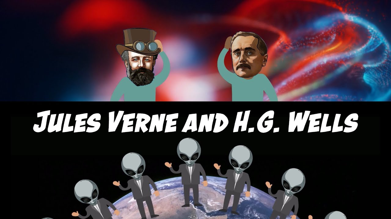 The grandfathers of sci fi Jules Verne and H.G. Wells hosted by a grey ...