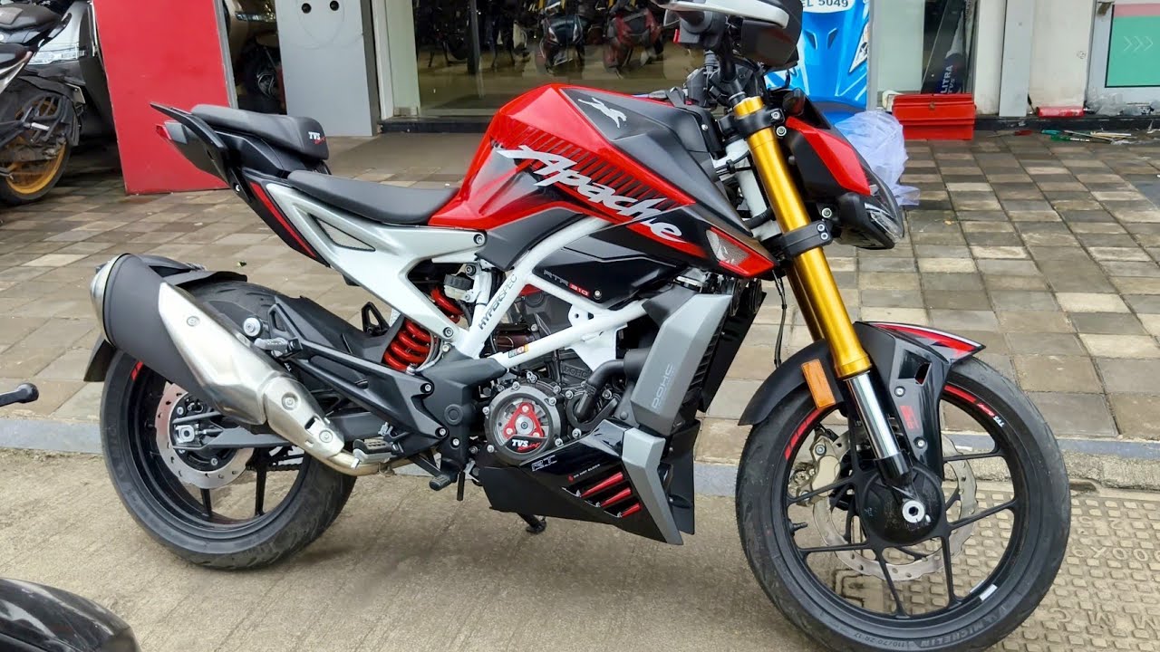 TVS Apache RTR 310: Fiery Red Walkaround - YouTube