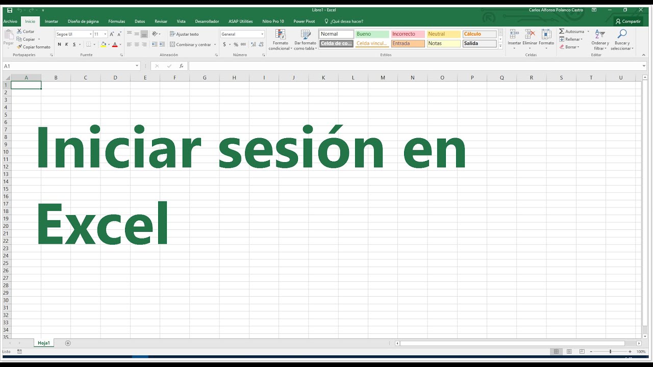 Clase 1 - Iniciar sesión y conocer interface Excel 2016 - YouTube