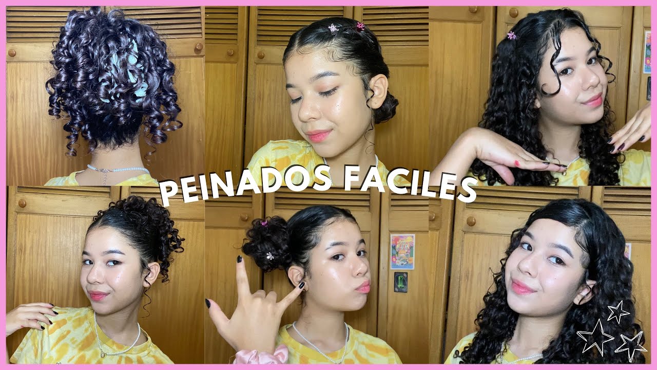 Peinados lindos para rizadas para ir a estudiar 🏫💗 - YouTube