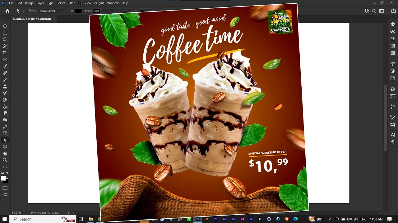 Coffee Poster | Photoshop Tutorial - YouTube