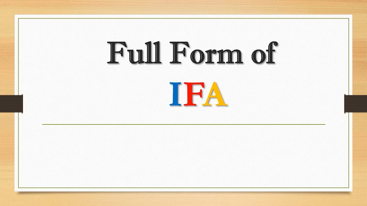 Full Form of IFA || Did You Know? - YouTube