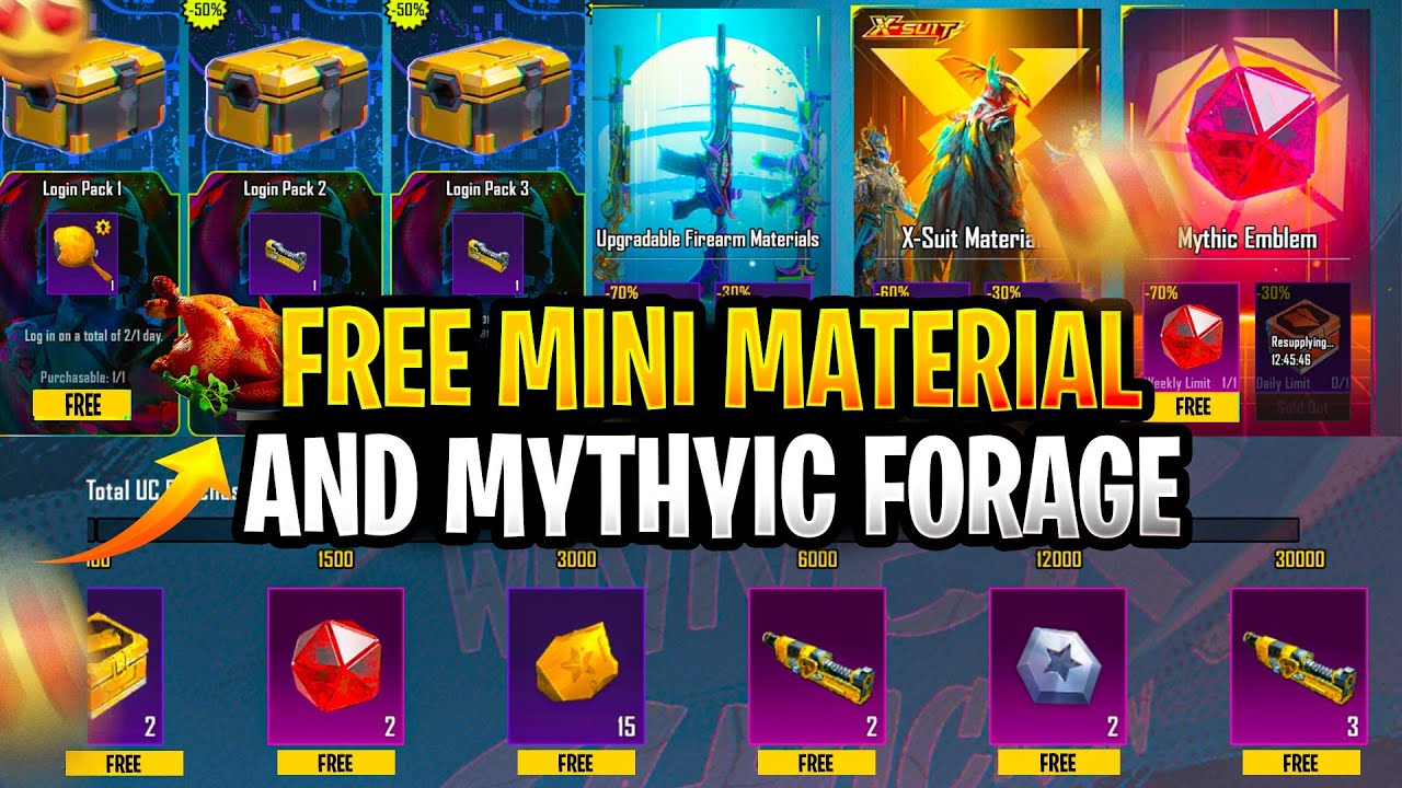 PUBG MOBILE FREE MINI MATERIAL & FREE MYTHIC FRAGMENTS || PUBG MOBILE ...