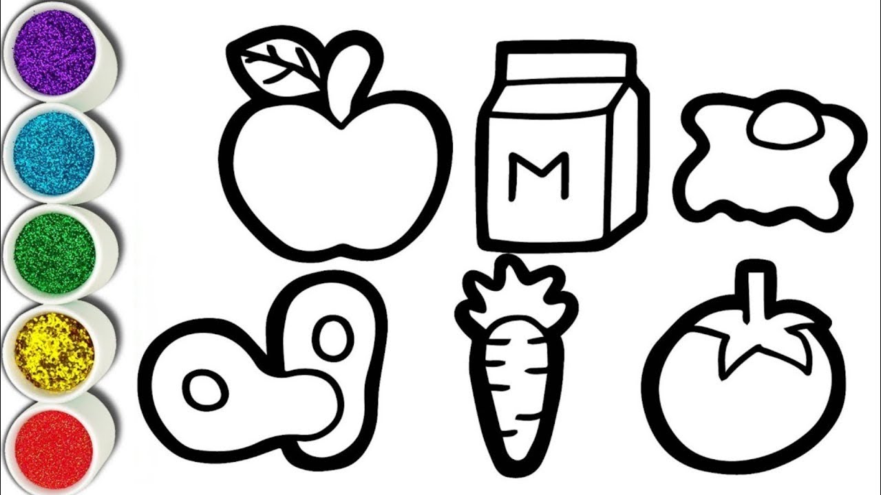 Food Drawing, Painting & Coloring For Kids and Toddlers_ Child Art ...