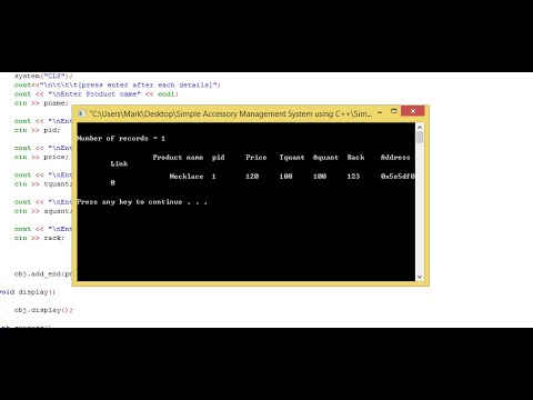 Simple Accessory Management System using C++ - YouTube