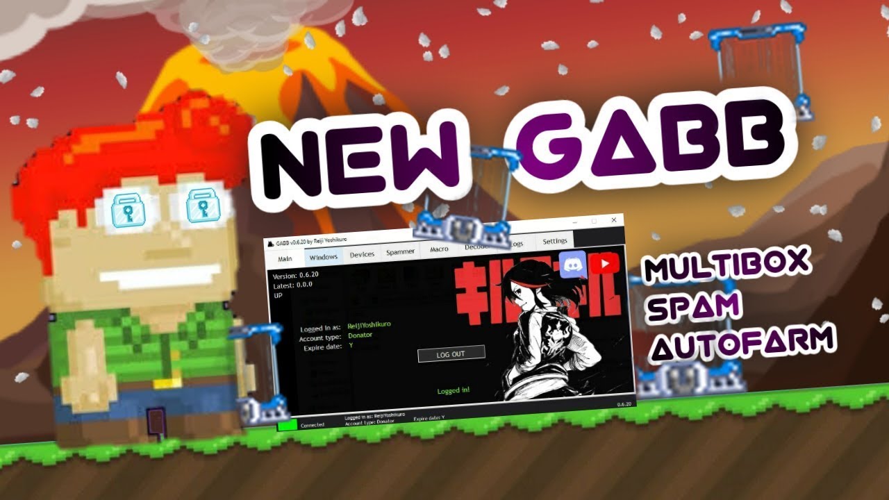 GROWTOPIA GABB FOR V4 59 ALL VERSIONS Auto Farm & Multibox PC - YouTube
