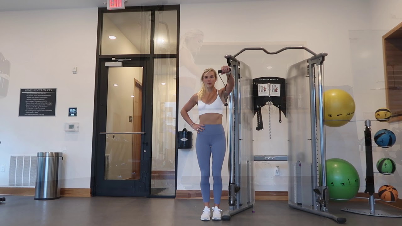 single arm pronated cable front raise - YouTube