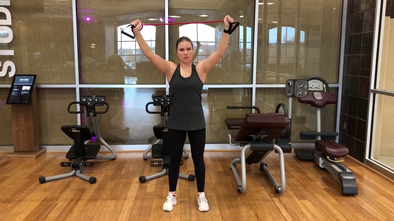 Resistance Band Overhead Pull Apart - YouTube