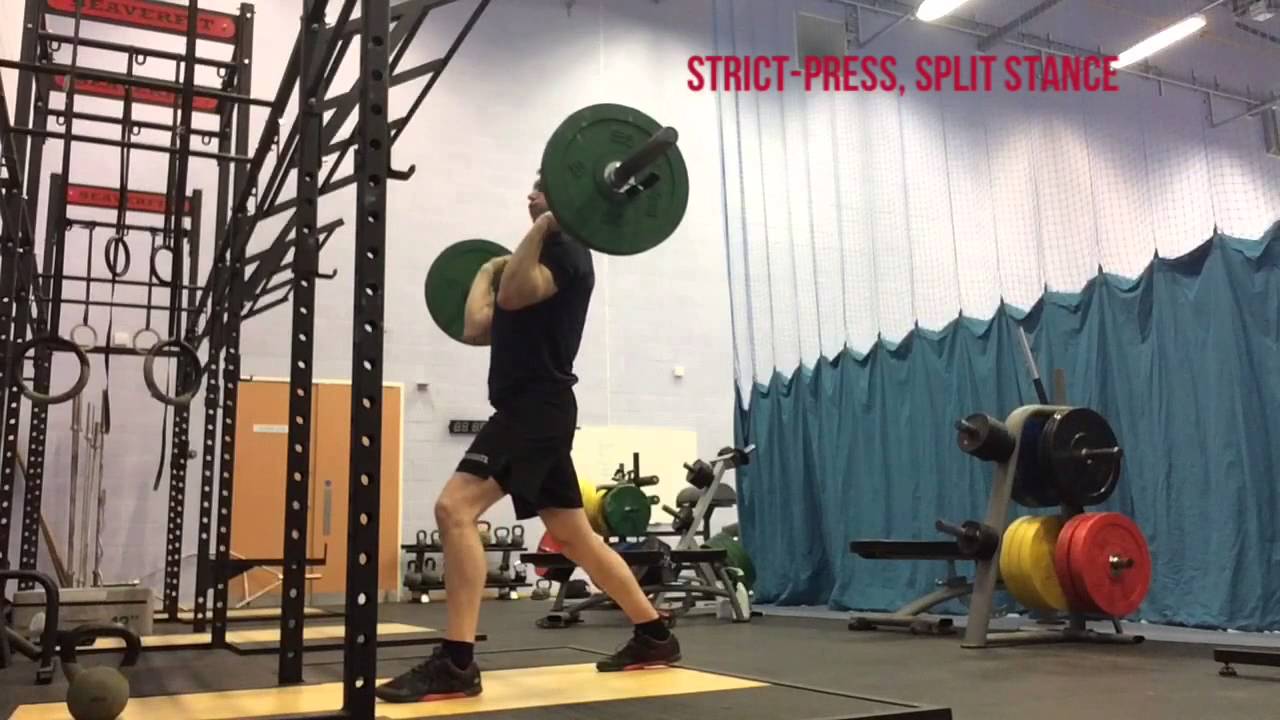 Strict Shoulder Press With Split Stance - YouTube