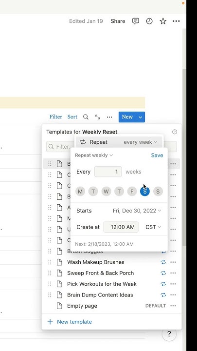 Repeating Tasks (Notion Tips pt. 8) - YouTube