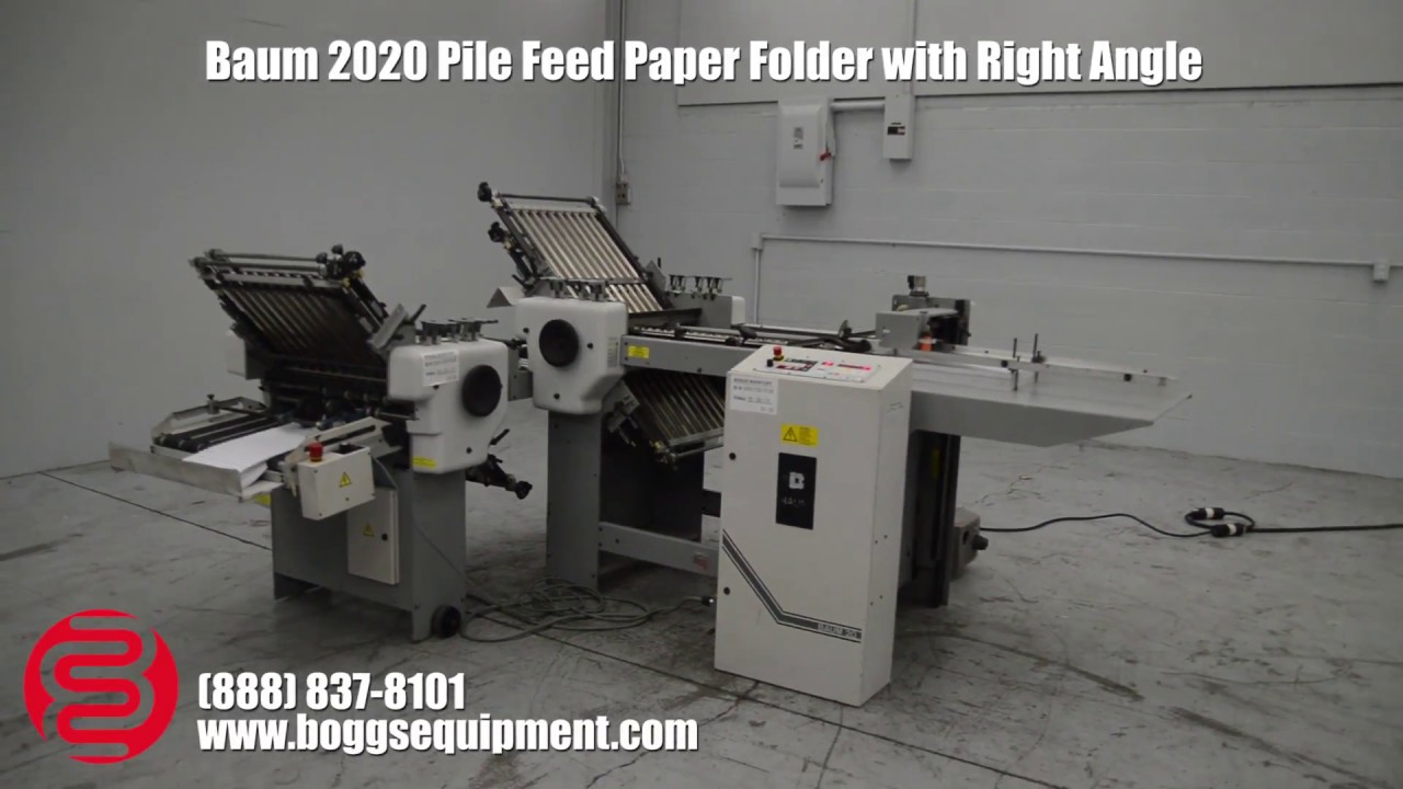 Baum 2020 Pile Feed Paper Folder with Right Angle - YouTube