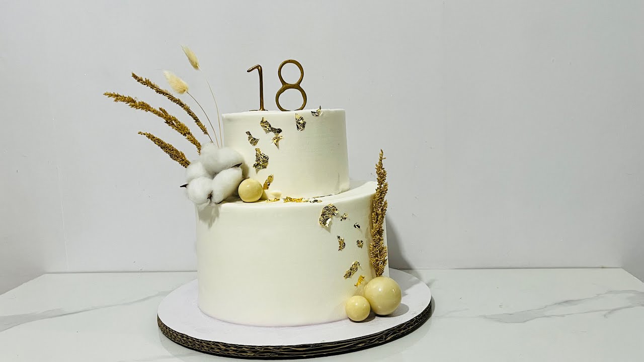 Debut Cake Idea | Vintage Theme Cake Design | Cream & Gold | 18th ...