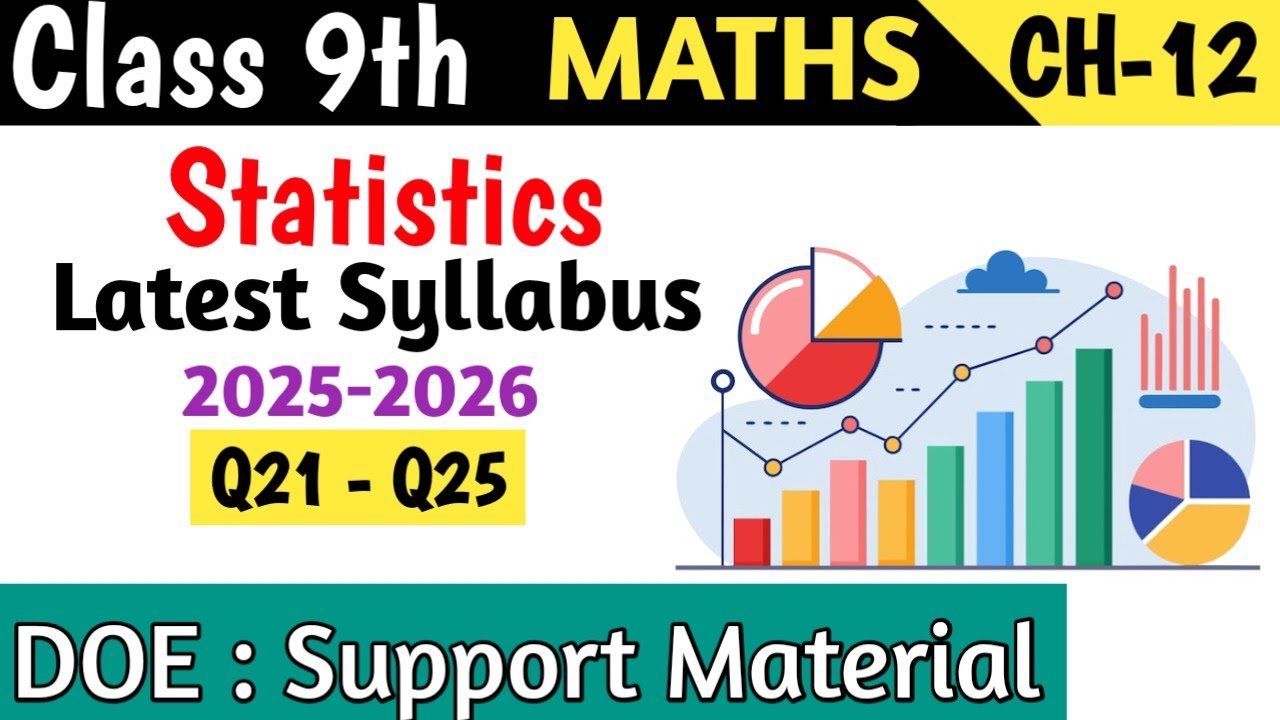 Class 9 Maths Chapter 12 Statistics DOE Support Material | Q21 - Q25 ...