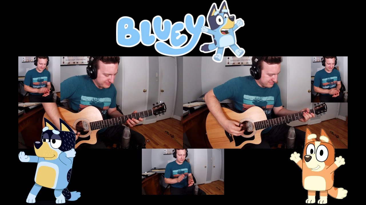 Bluey Theme --- Acoustic Guitar Cover + Free Tabs {Jacob Neufeld ...