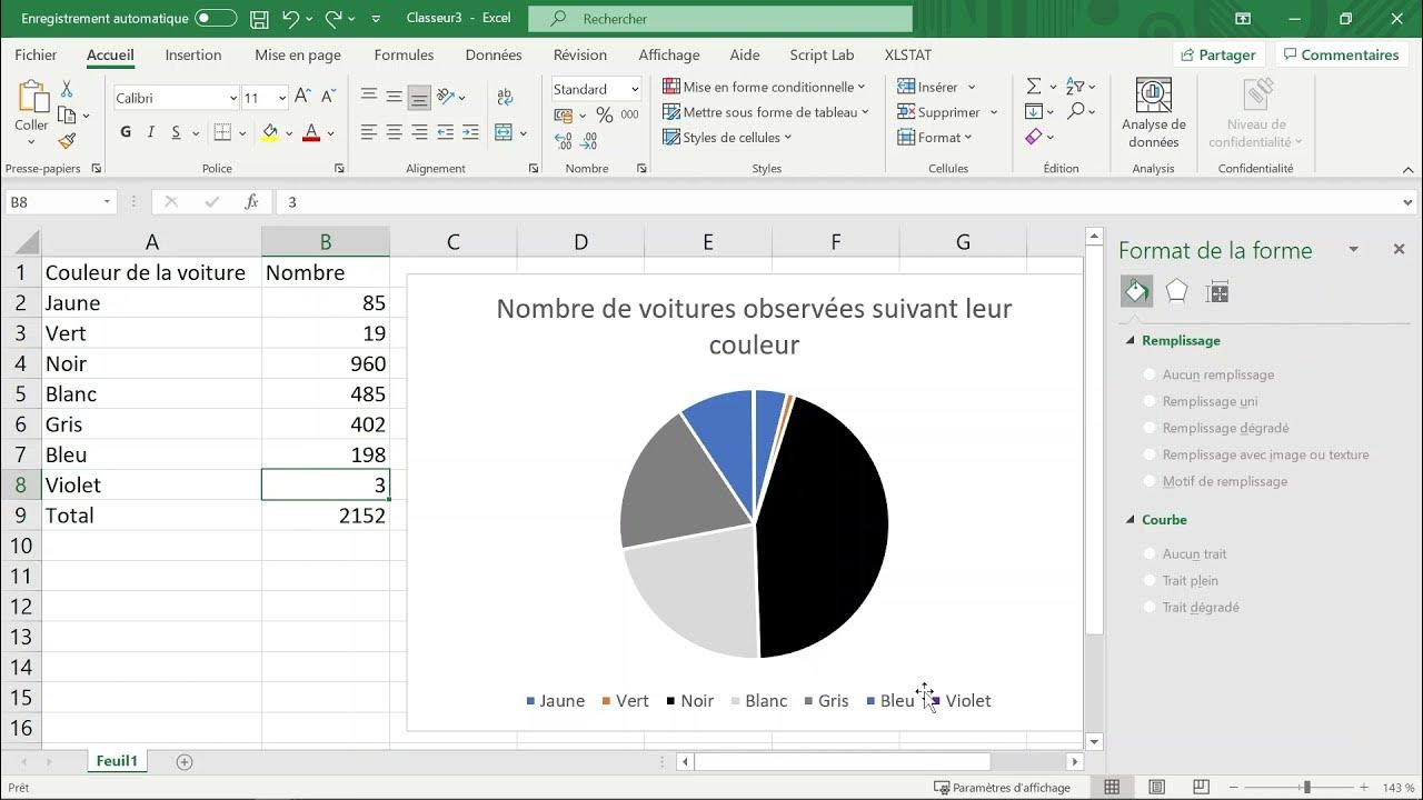 Tracer un DIAGRAMME CIRCULAIRE (un camembert) dans Excel - Stats - Bac ...