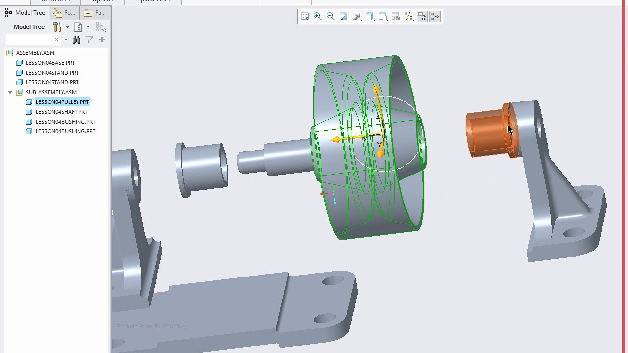 Creo lesson04 Assembly Drawing - YouTube
