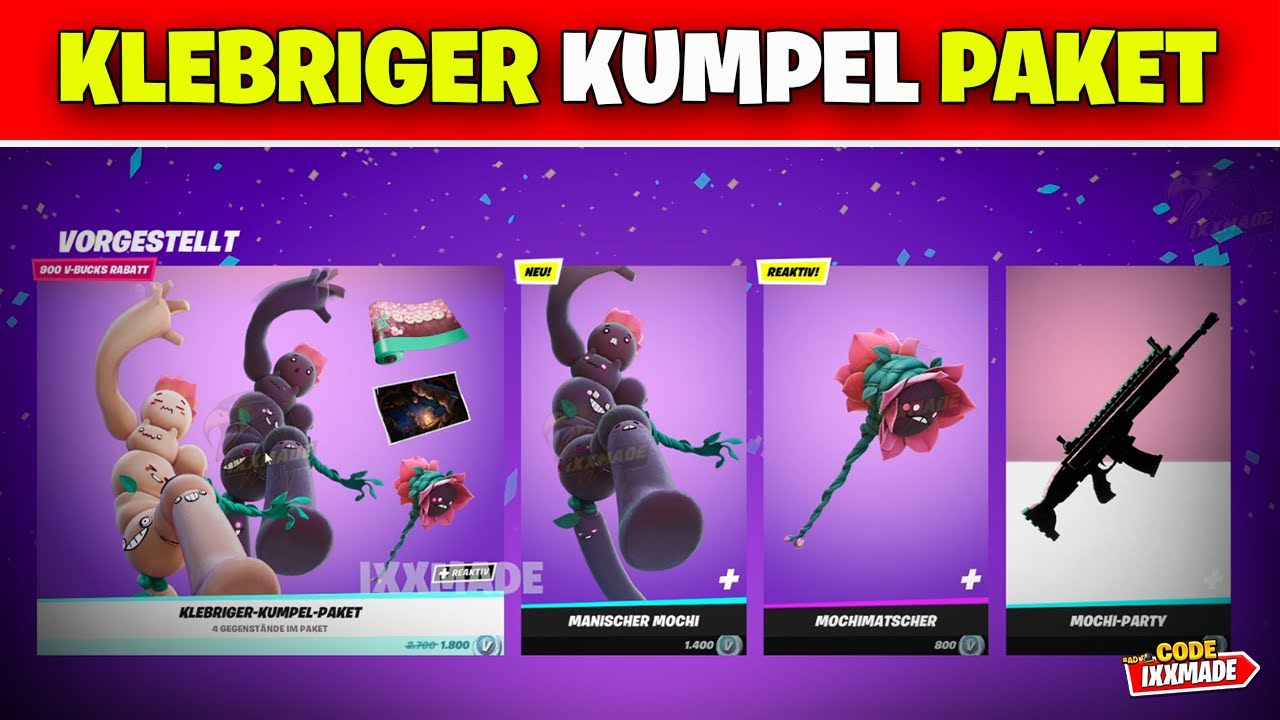 Klebriger Kumpel Paket Fortnite Mochi Saison 4 - YouTube
