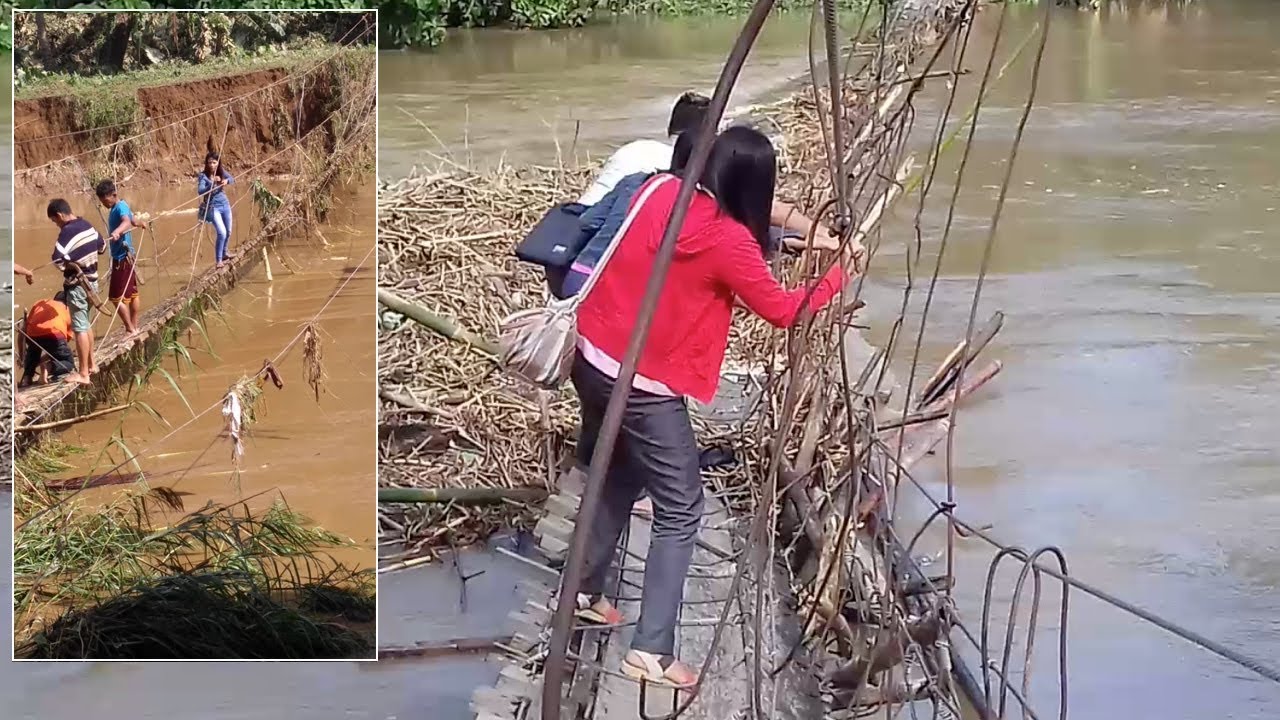 Teachers Walk Across Shaky Rope Bridge - YouTube
