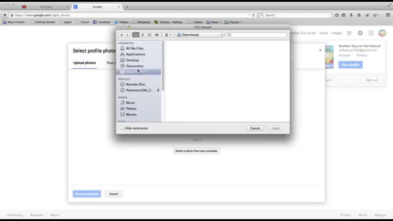 How to Set a Profile Picture on your Google Account - 2015 - YouTube