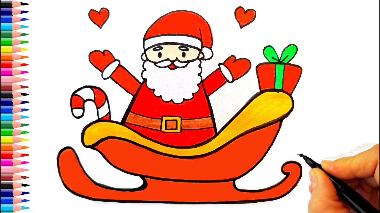 Noel Baba Çizimi 🎅 🛷🎁 Yeni Yıl Çizimleri - Noel Baba Nasıl Çizilir ...