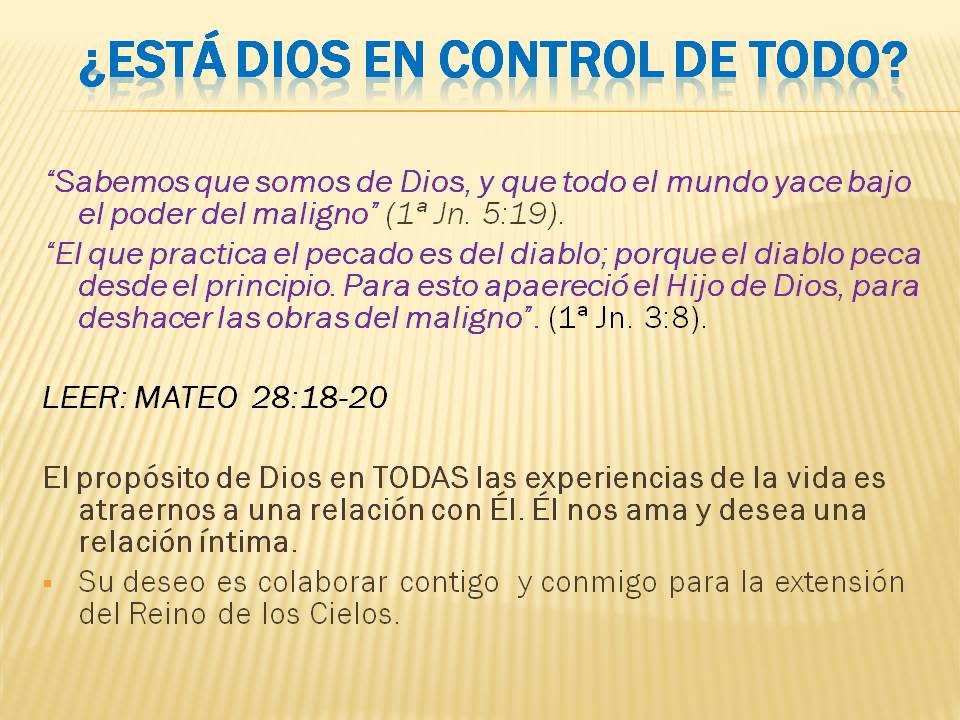¿ESTA DIOS EN CONTROL DE TODO? (ppt) - YouTube