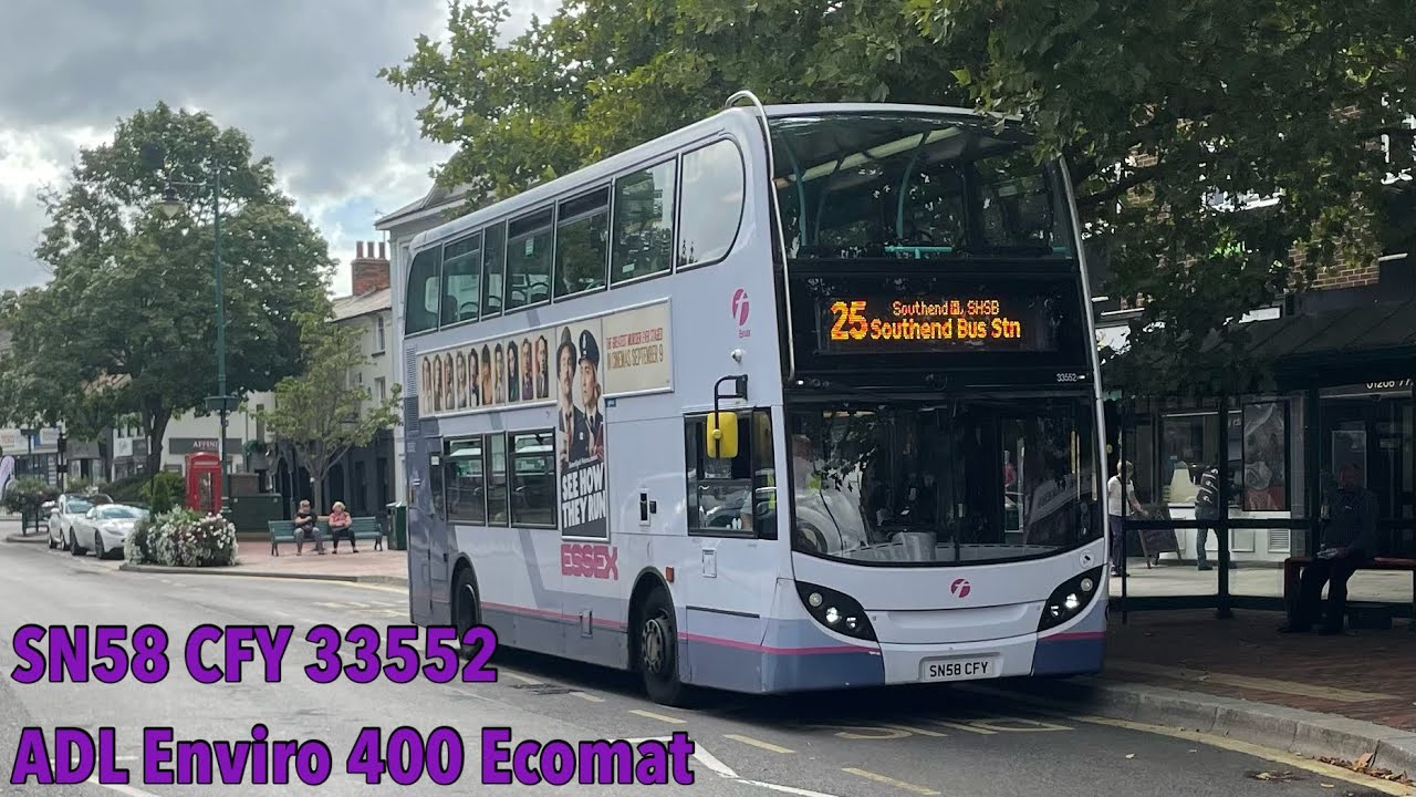 First Essex (Basildon) SN58 CFY 33552 ADL Enviro 400 Ecomat on Route 25 ...