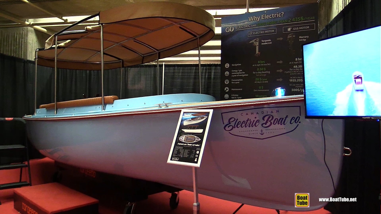 2017 Canadian Electric Boat Fantail 217 - Walkaround - 2017 Montreal ...