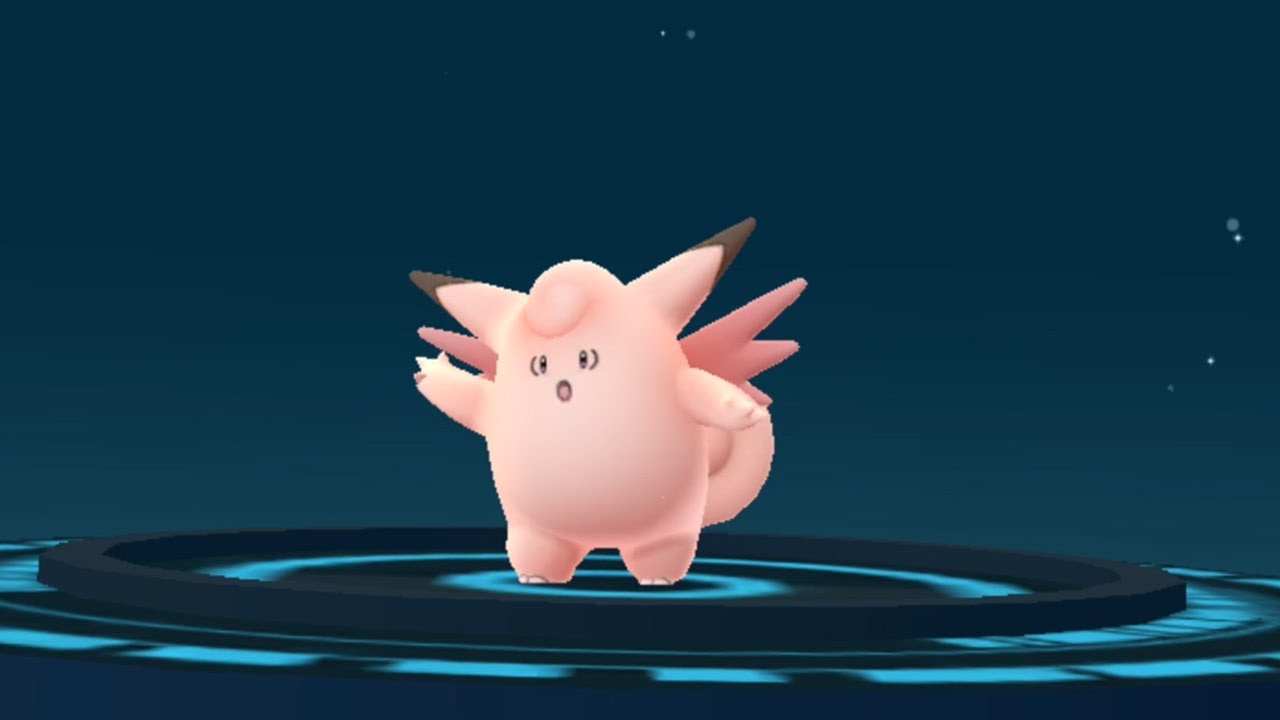 852CP Clefairy Evolving Into Clefable in Pokémon GO! Moonblast Attack ...