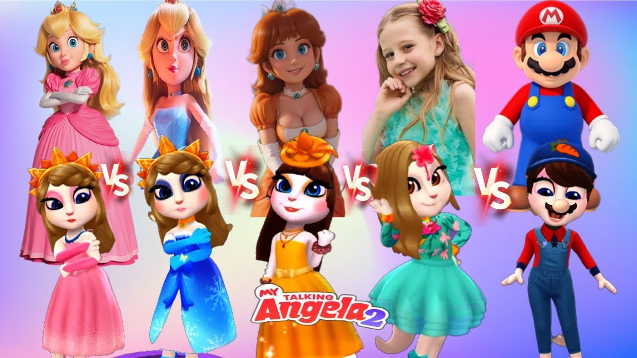 My Talking Angela 2|New Gameplay Angela 2|All Princess From Mario Bros ...