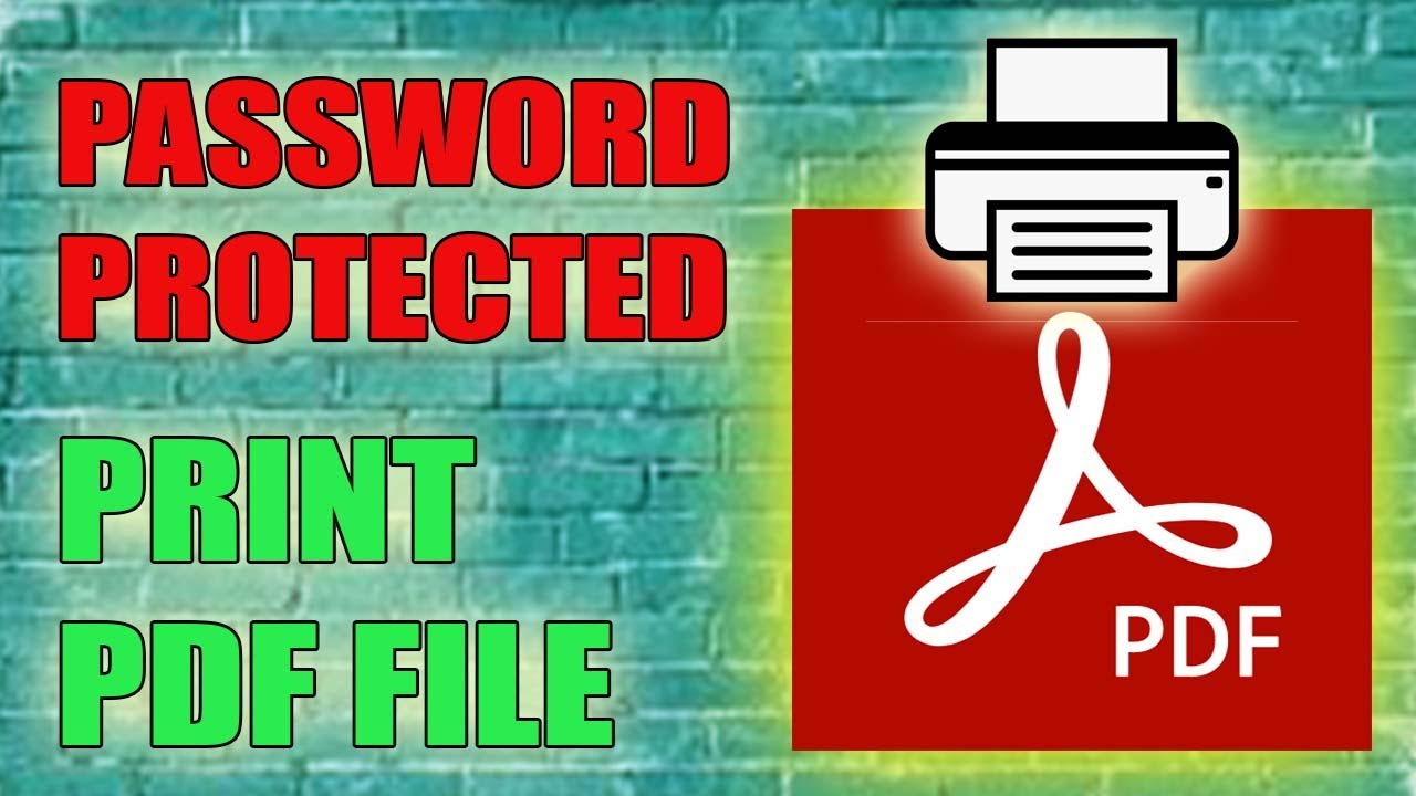 How To Print Password Protected Pdf File YouTube How To Print Password Protected Pdf File YouTube