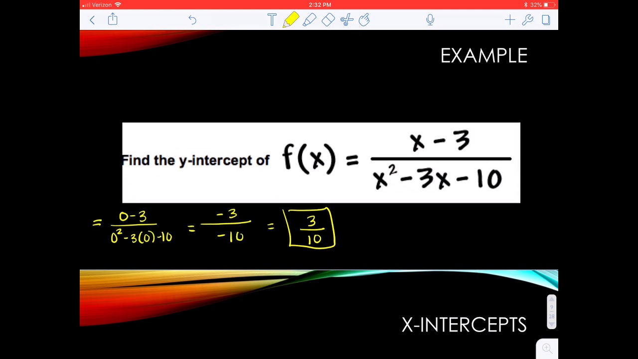 Rational Functions Pt 1 and X-and-Y Intercepts - YouTube