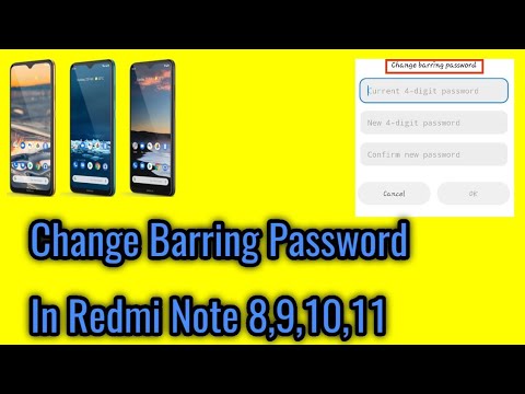 How to change barring password in redmi note 8,9,10,11. - YouTube
