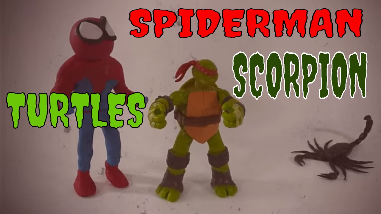 Spiderman Stop motion Claymation Teenage Mutant Ninja Turtles Fight ...