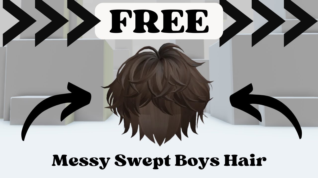 How To Get Free Messy Boys Hair In Roblox | Brown Messy Swept Hair ...