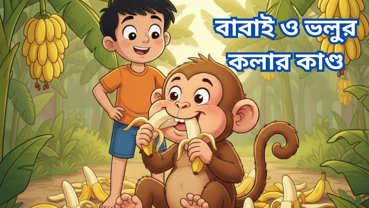 বাবাই ও ভলুর কলার কাণ্ড। Babai & Bholu Banana Fun। Funny Bengali ...