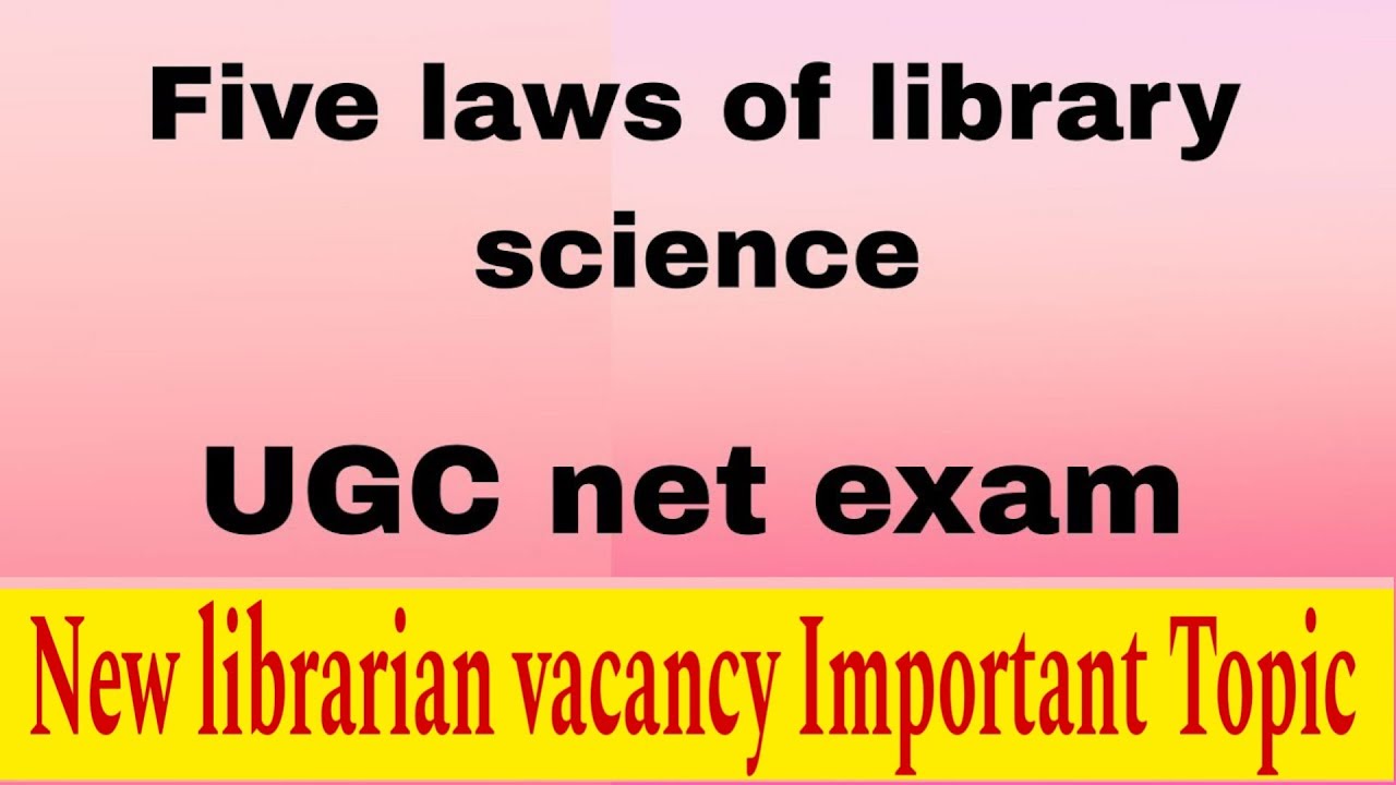 Five laws of library science in hindi / five law (Bihar librarian - YouTube