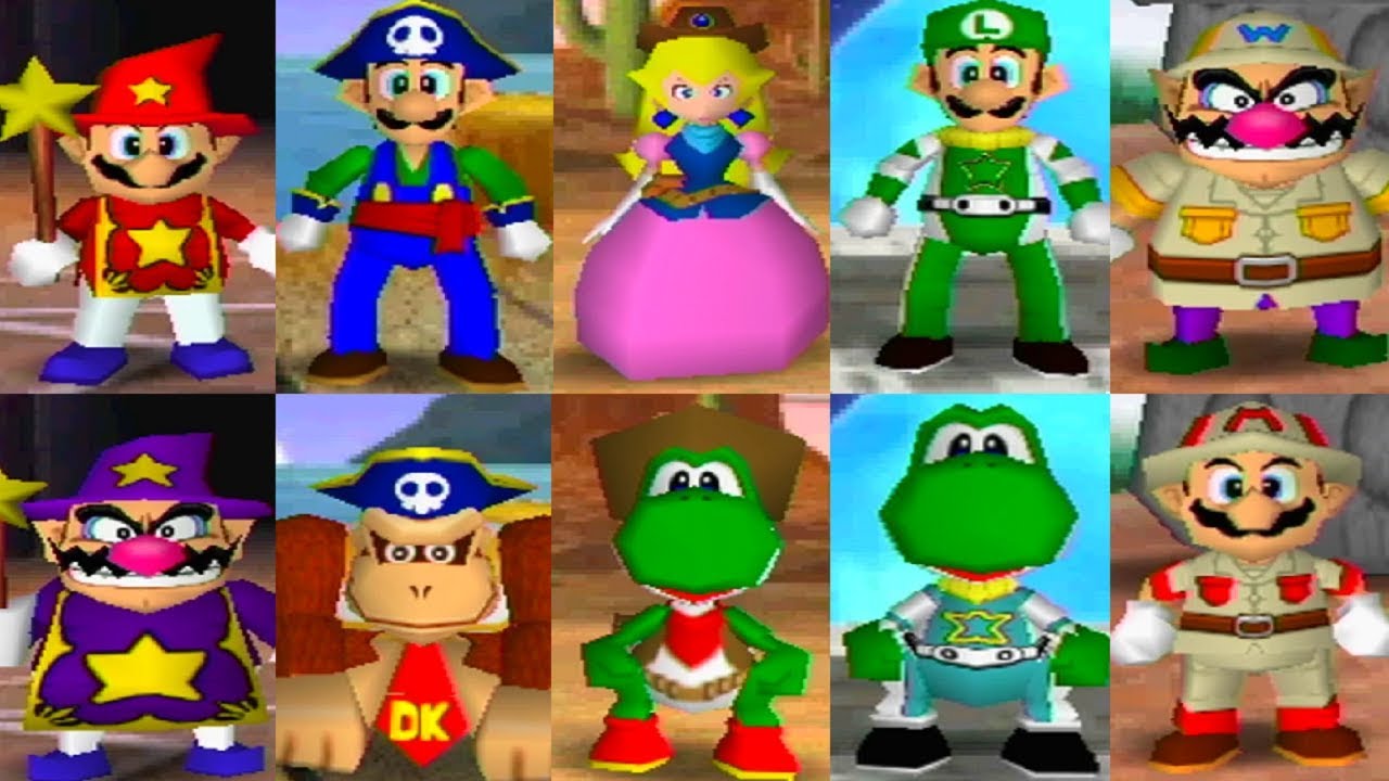 Mario Party 2 - All Character Costumes - Duel Minigames - YouTube