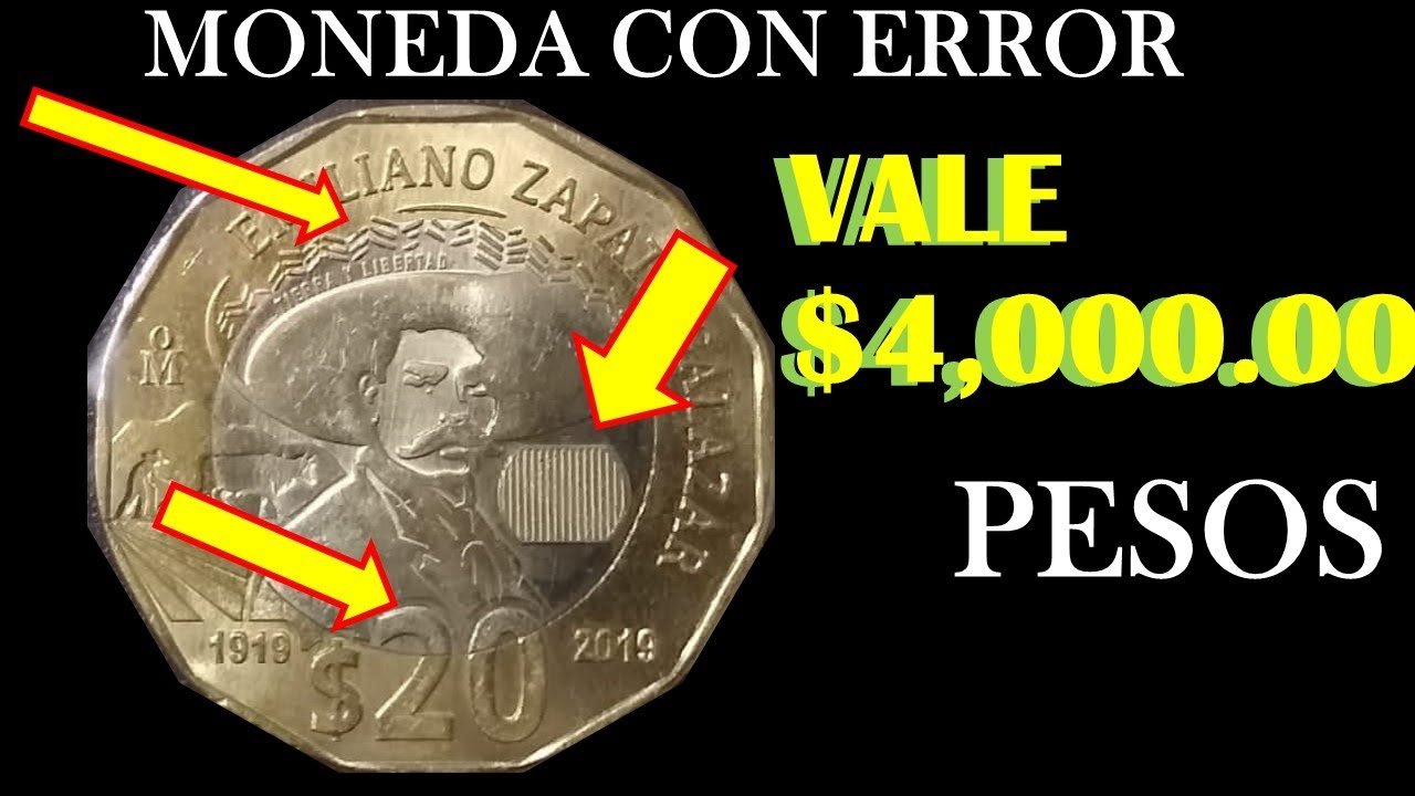 ((Atentos)) Valioso ERROR encontrado en esta Moneda de 20 Pesos ZAPATA ...