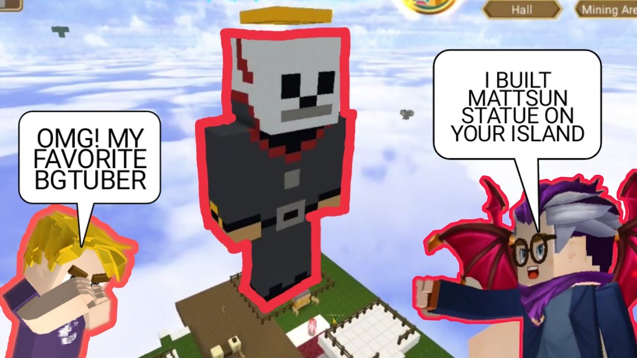 🔴I VISIT RANDOM ISLAND AND BUILD MATTSUN'S STATUE -SKYBLOCK- BLOCKMAN ...