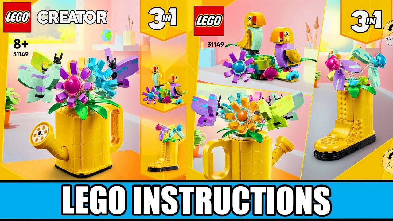 Lego 31149 Instructions 3 In 1 Flowers In Watering Can Creator