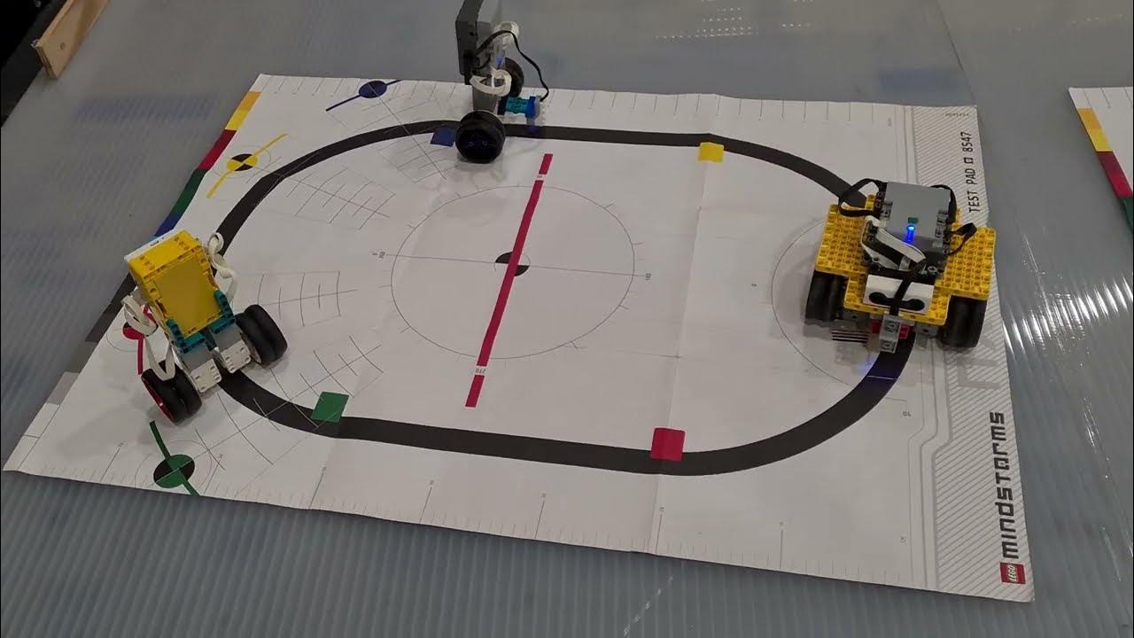 3 LEGO Pybricks line followers at Oeiras BRInCKa 2024 - YouTube