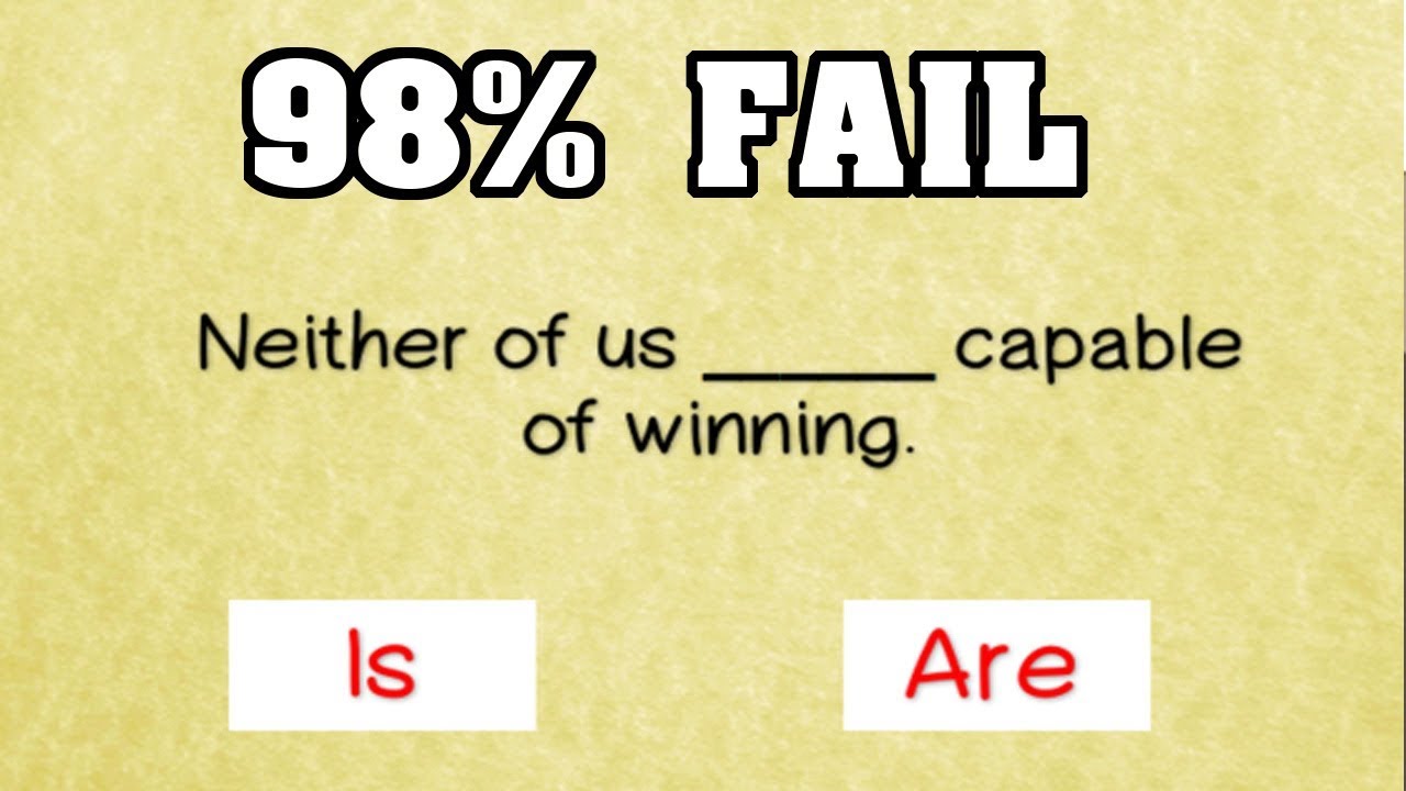 98% Will FAIL This SIMPLE GRAMMAR TEST - IQ Quiz - YouTube
