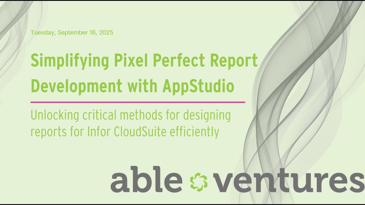Able Ventures Webinar Simplifying Pixel Perfect Report Development with ...