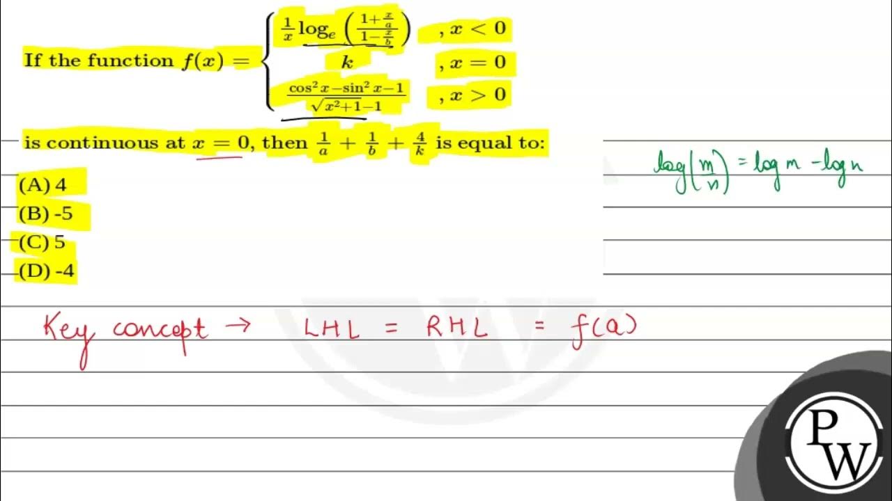 \(\text { If the function } f(x)=\left\{\begin{array}{cc}\frac{1}{x} \log _e\left(\frac{1+\frac ...