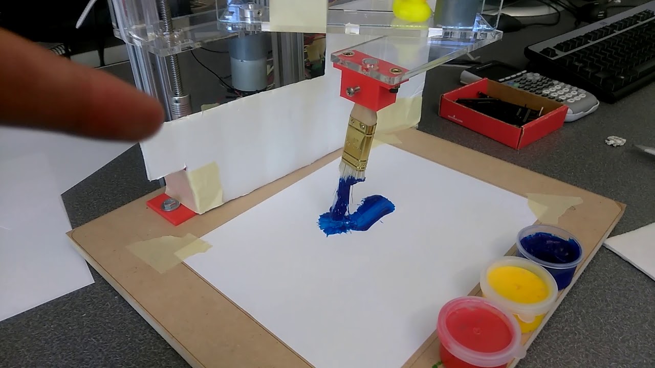 Demo on SCARA style painting robotics arm - YouTube