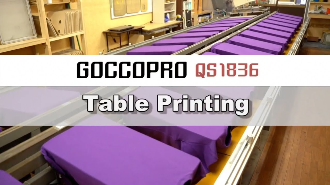 Easy On Line Table Full Color Screen Printing - Goccopro QS1836 - YouTube