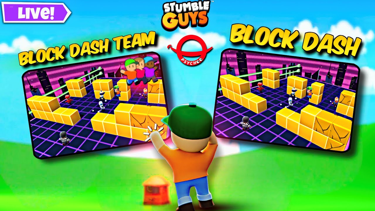 BLOCK DASH TEAM W SUBS 🫡 STUMBLE GUYS LIVE 🤗| PSYCHO IS LIVE - YouTube